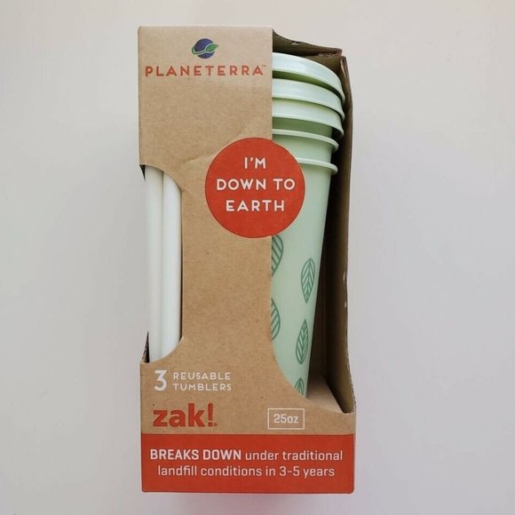 Zak | Dining | Zak Designs Planeterra 3 Pack 25 Ounce Reusable Plastic Tumblers New | Poshmark